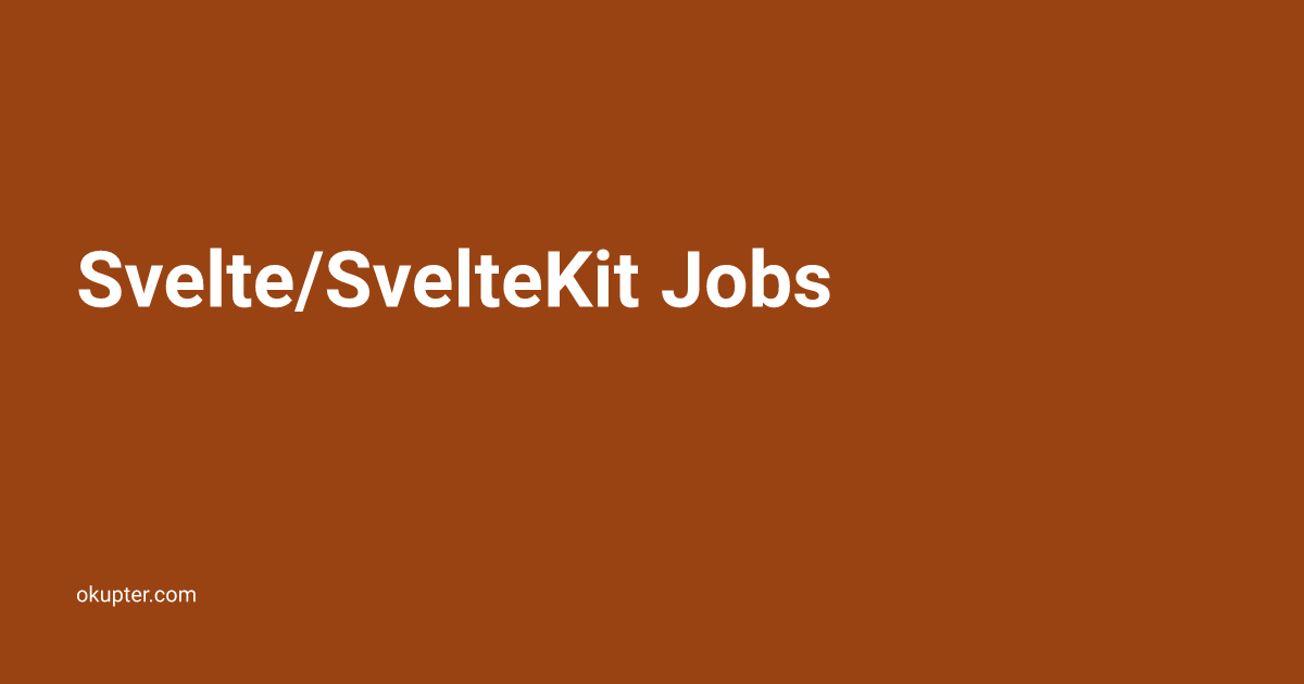 Sveltesveltekit Jobs Okupter 